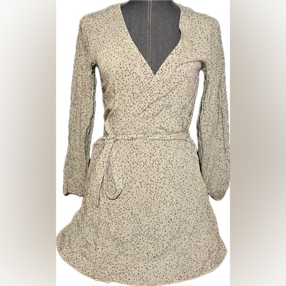 Divided | Dresses | Divided By Hm Wrap Dress Sage Green Black Specks ...